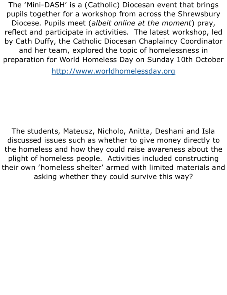 Homeless-Day-logo | Holy Trinity Academy